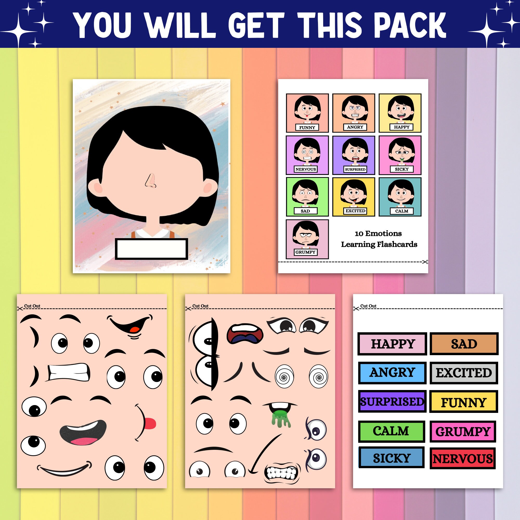 Printable Emotion Activity Bundle, Preschool Learning (digital Download ...