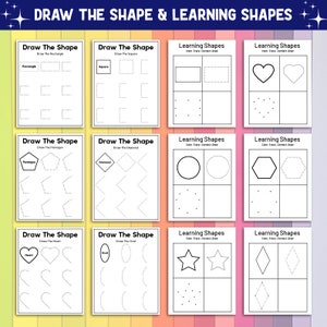 250+ Shapes Worksheets, Shapes Learning, Shapes Matching Printable ...