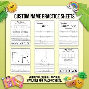Custom Name Tracing Pages, Custom Name Tracing Sheet, Kids Handwriting ...