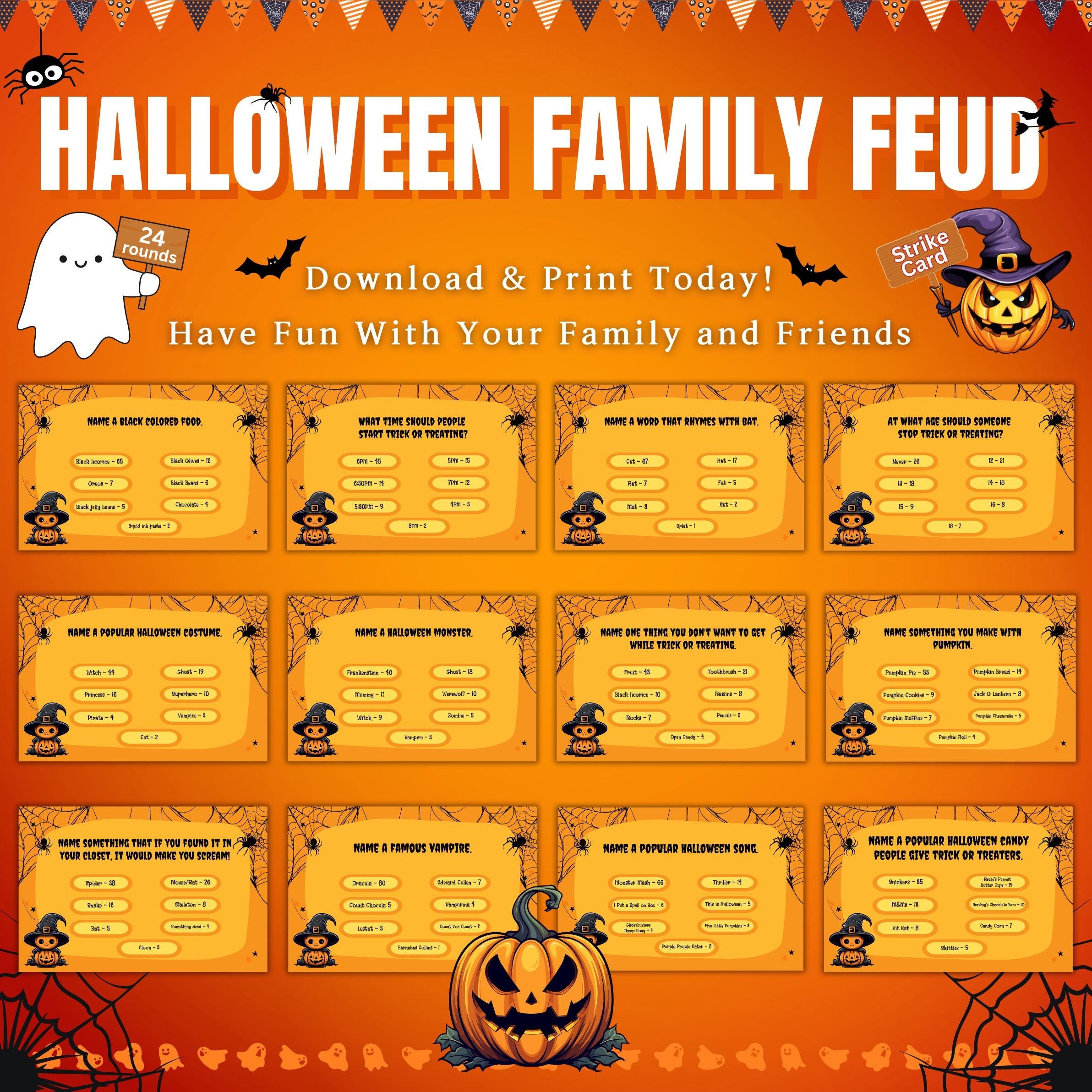 Fun Feud Game, Printable Family Game, Friendly Feud, Trivia Quiz ...