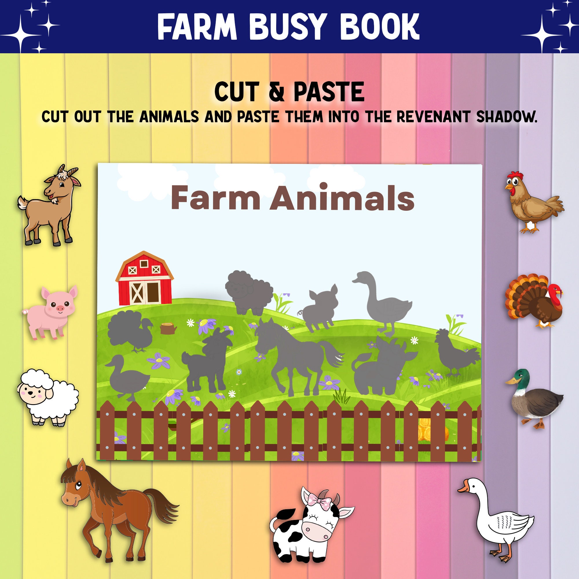 Farm Busy Book, Toddler Quiet Book, Preschool Learning Binder, Farm ...