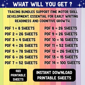 Preschool Learning Bundle: 480+ Tracing Worksheets (digital Download ...