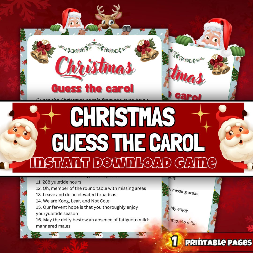 Guess the Christmas Carol Game, Family Christmas Party Games, Christmas ...