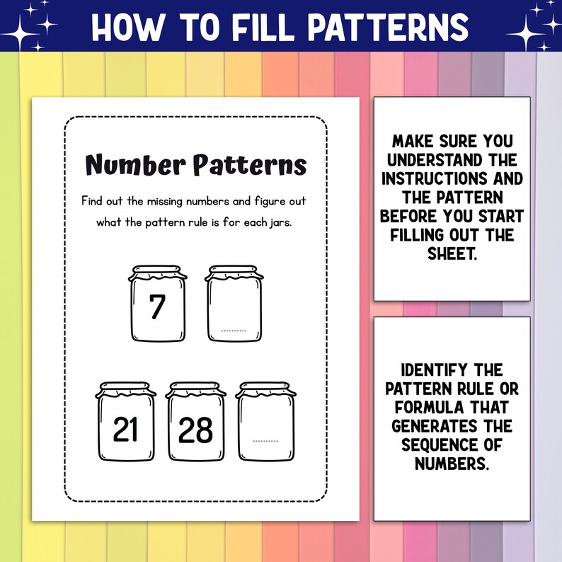50 Pattern Worksheets, Shapes Matching Printable, Toddlers, Preschool ...
