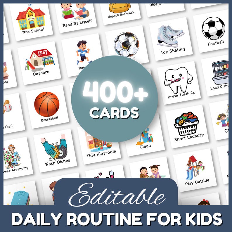 Editable Daily Kids Routine Charts, Toddler Routine Charts, Chore Chart ...