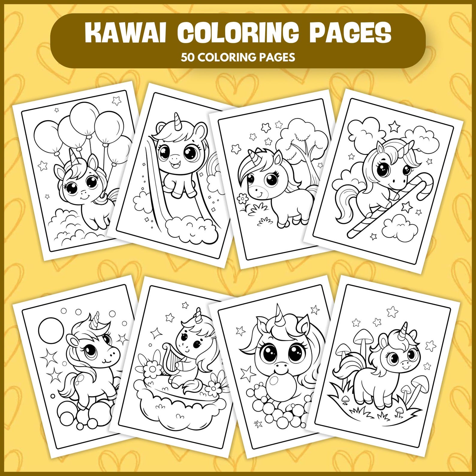 Kawaii Coloring Pages | 50 Pages | Cute Coloring Pages | for Kids and ...