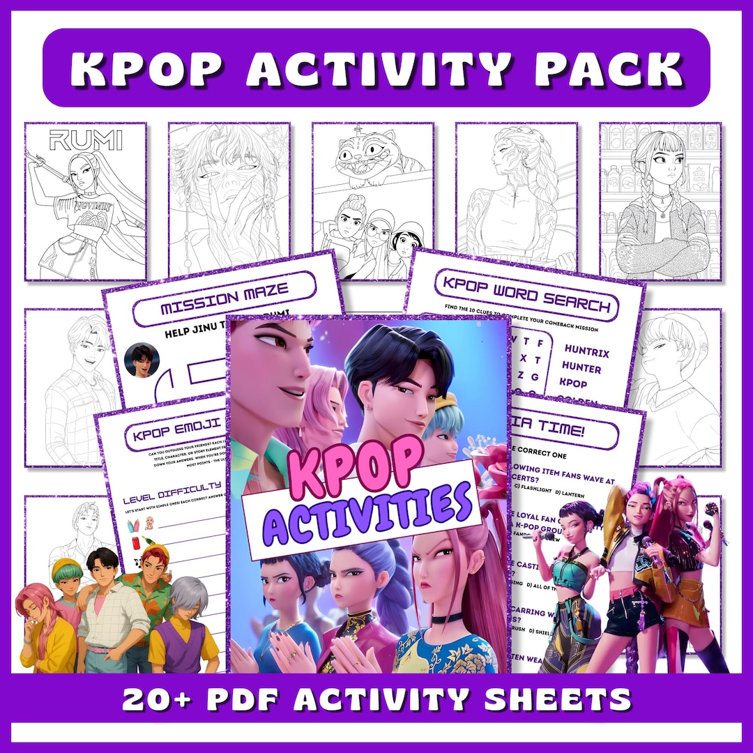 Kpop Demon Hunters Activity Pack | 25+ Printable Pages – Kpop Hunters ...