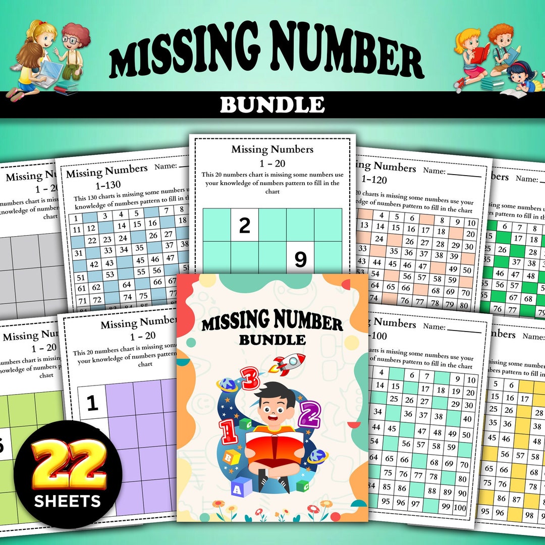 Math Missing Numbers Kids Worksheet Learning Numbers Write the Missing ...