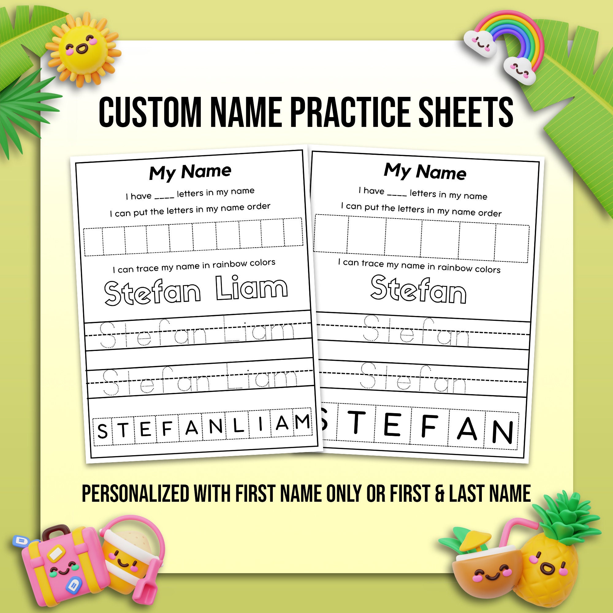 Custom Name Tracing Pages, Custom Name Tracing Sheet, Kids Handwriting ...
