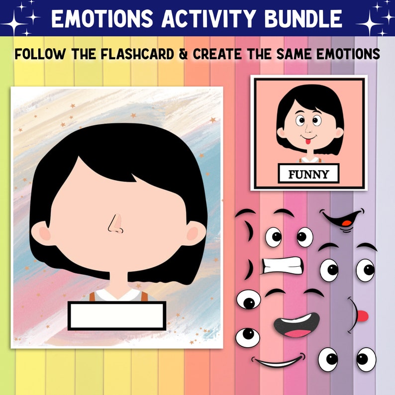 Printable Emotion Activity for Kids, Emotional Chart Bundle, Digital ...