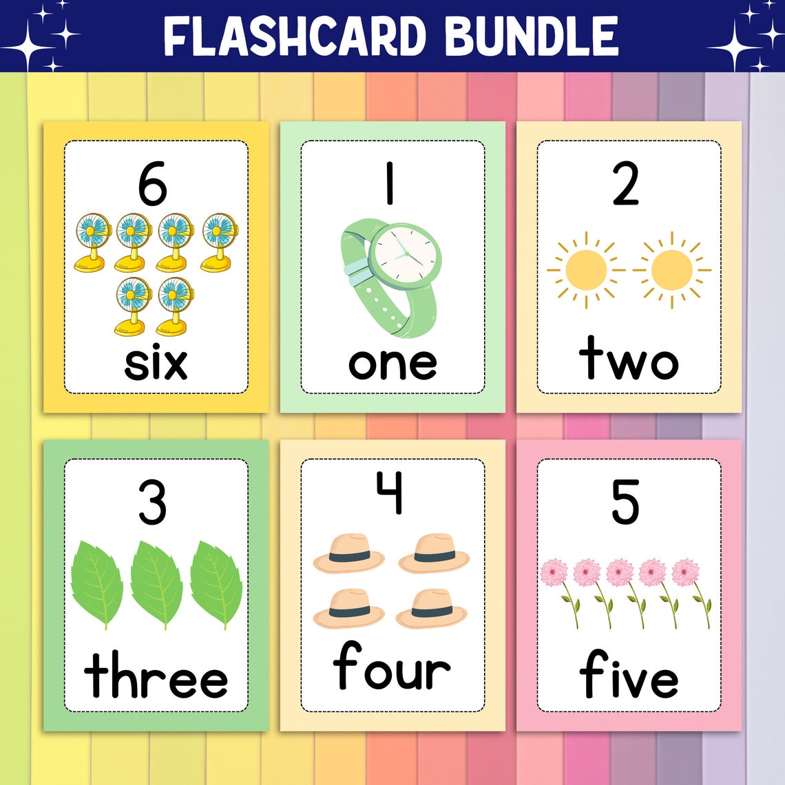 Montessori Flashcards Bundle, Alphabet Flash Cards, Numbers 1-20 Cards ...