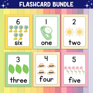 Montessori Flashcards Bundle, Alphabet Flash Cards, Numbers 1-20 Cards ...
