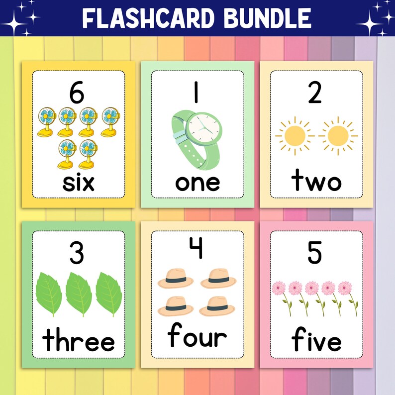 Montessori Flashcards Bundle, Alphabet Flash Cards, Numbers 1-20 Cards ...