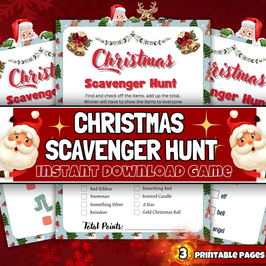 Christmas Scavenger Hunt for Teens, Indoor Christmas Treasure Hunt for ...