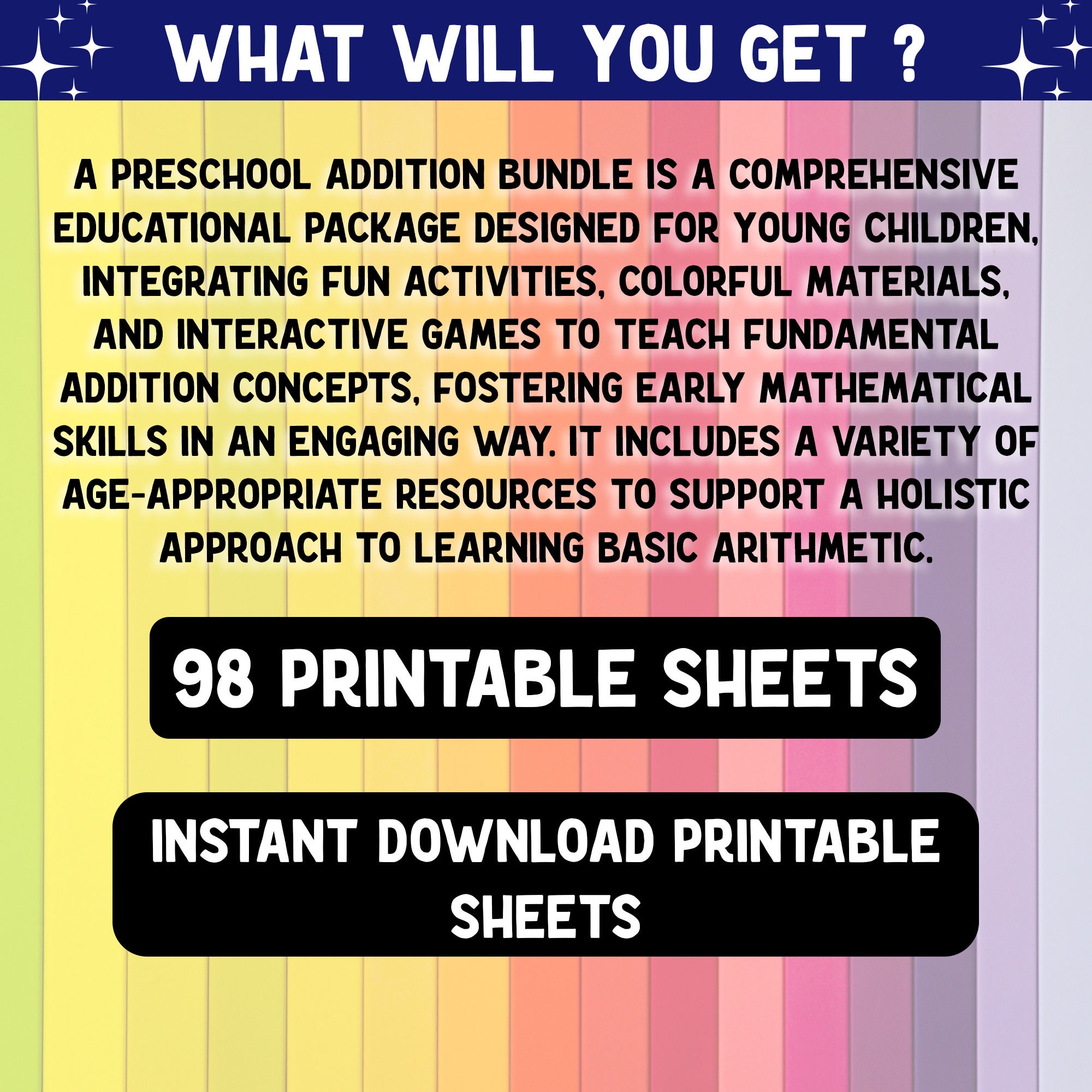 98 Printable Addition Worksheets Kindergarten Addition Bundle and ...