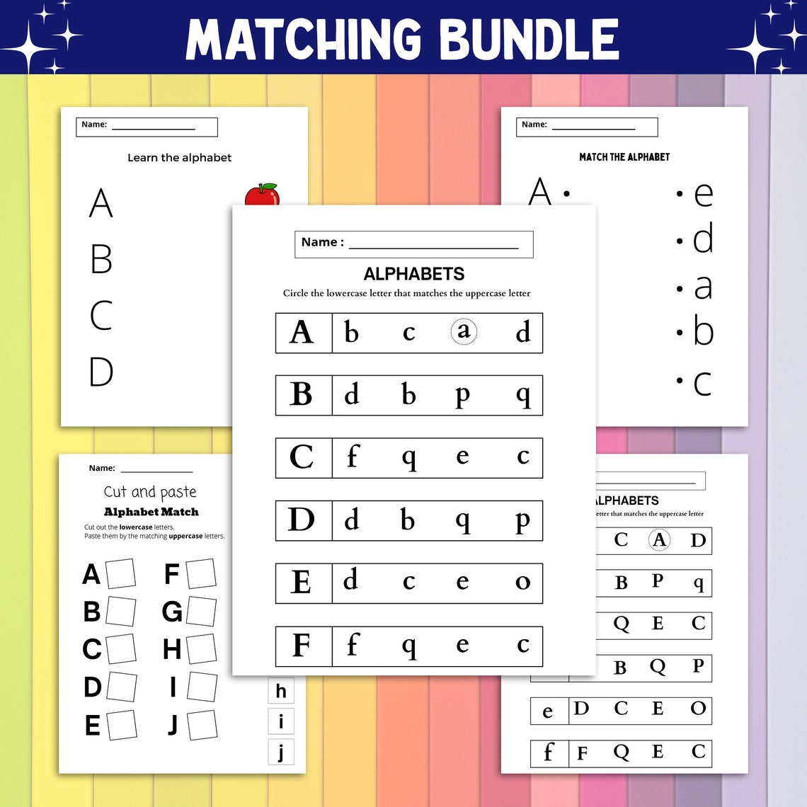 Alphabet Matching Game, Letter Matching Game, Homeschool Resource ...