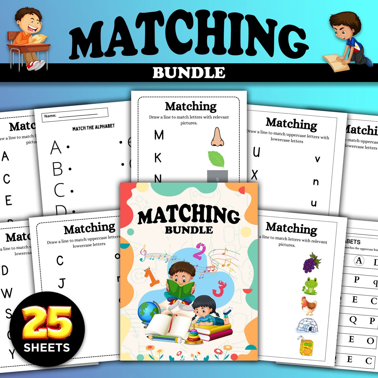 Alphabet Matching Game, Letter Matching Game, Homeschool Resource ...