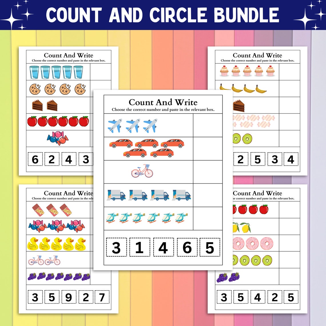 Count and Circle Preschool Activity, Printable Counting Activity ...