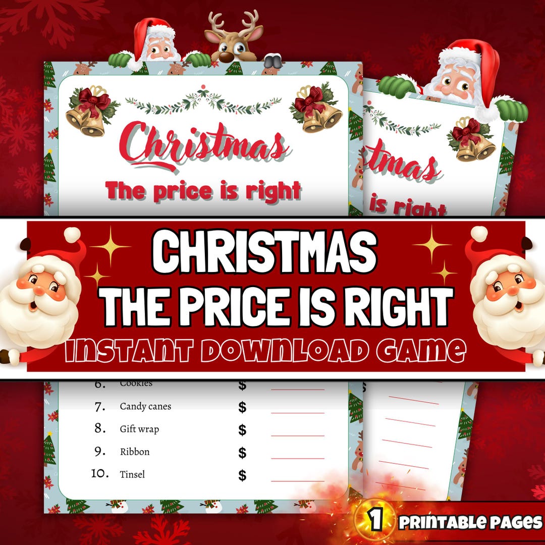 The Price is Right Christmas Game, Guess Price Game, Christmas Holiday ...