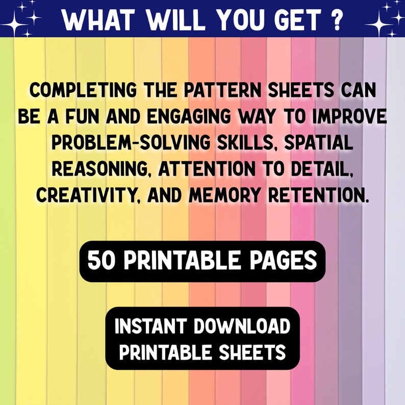 50 Pattern Worksheets, Shapes Matching Printable, Toddlers, Preschool ...