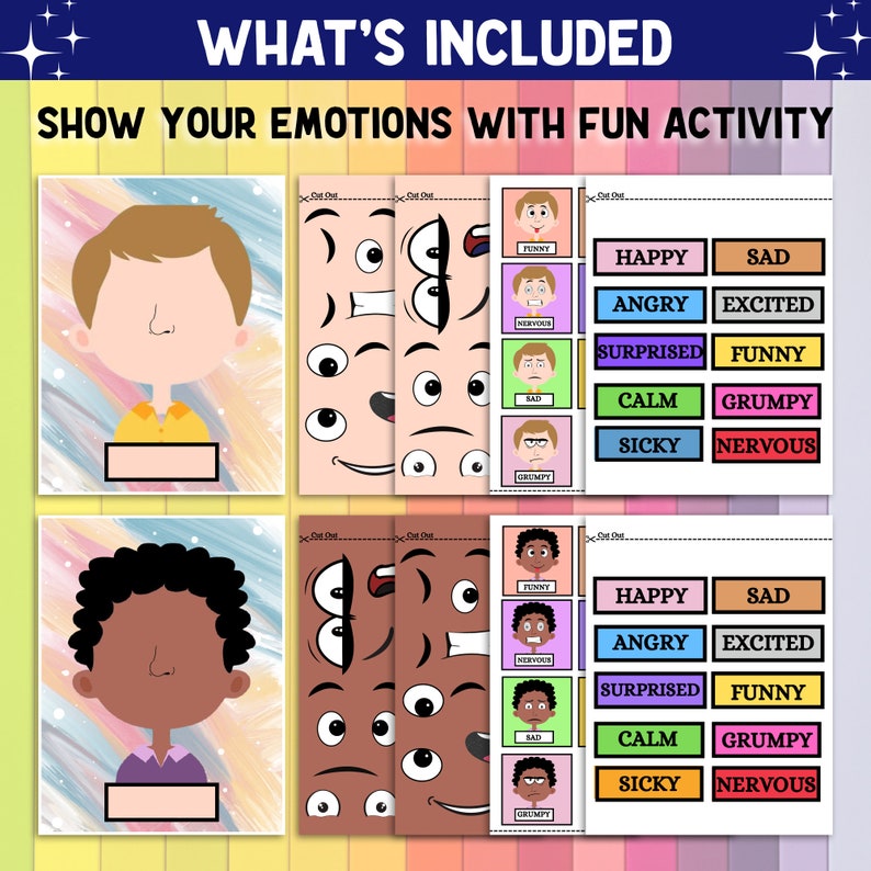 Printable Emotion Activity Bundle, Preschool Learning (digital Download ...