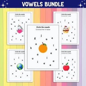 Vowel Cards, Printable Vowel Words Sheets, Phonics Word Wall Printable ...
