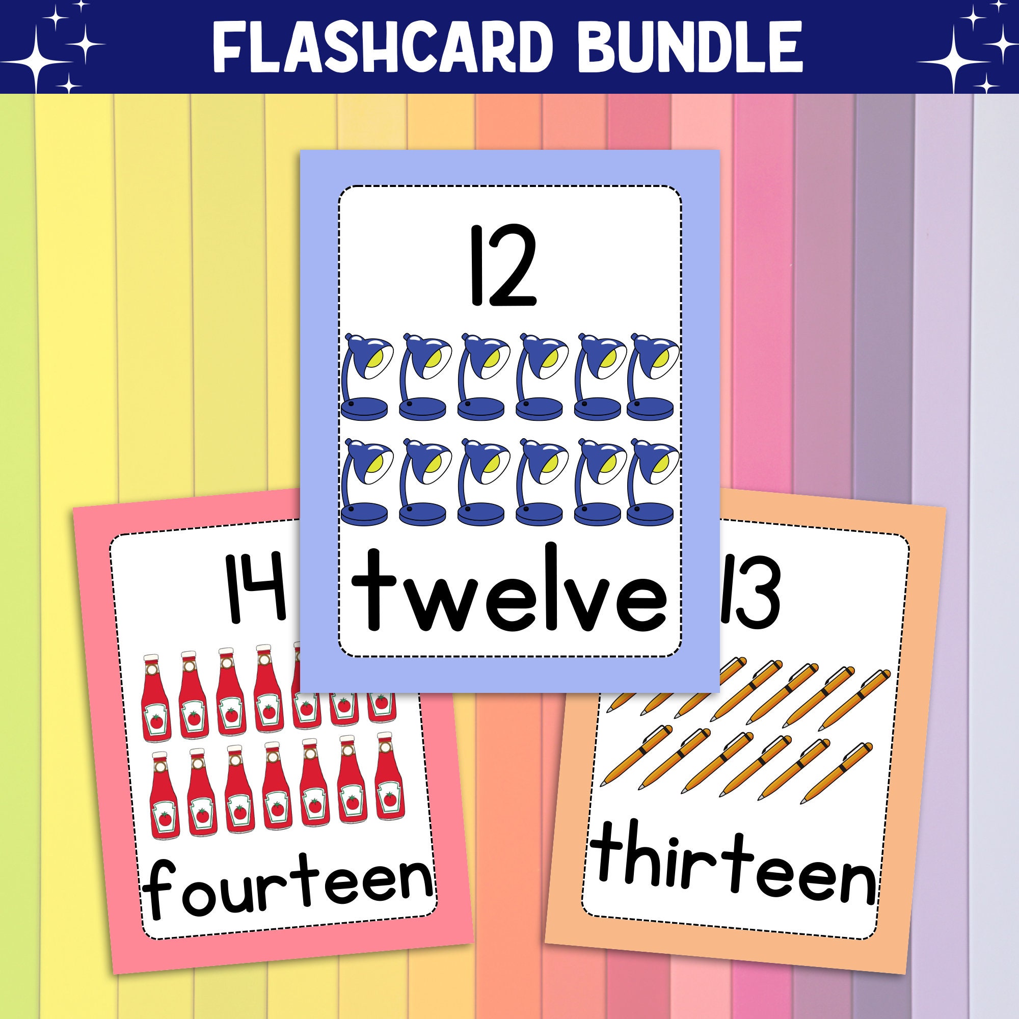 Montessori Flashcards Bundle, Alphabet Flash Cards, Numbers 1-20 Cards ...
