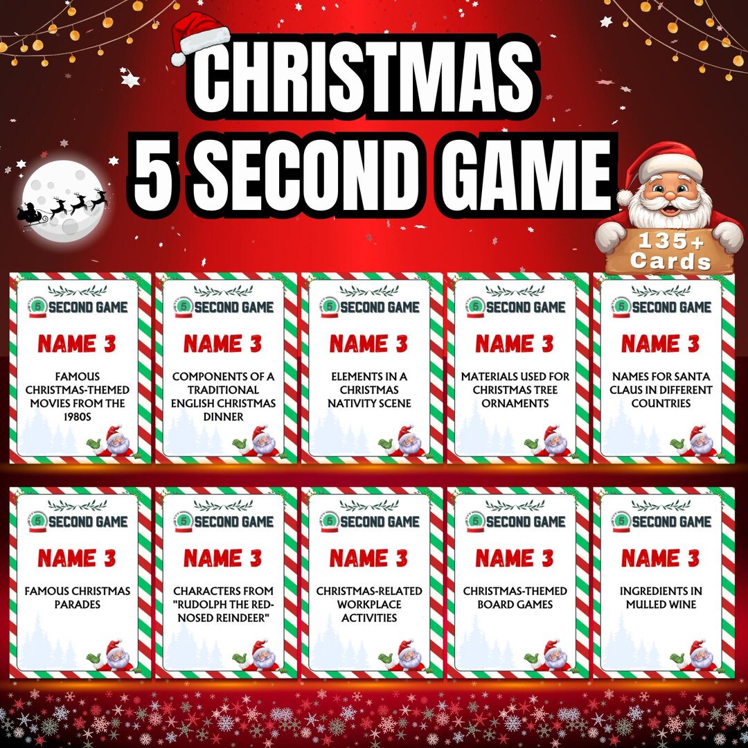 Christmas 5 Second Rule Game: Holiday Party Fun (digital Download) - Etsy