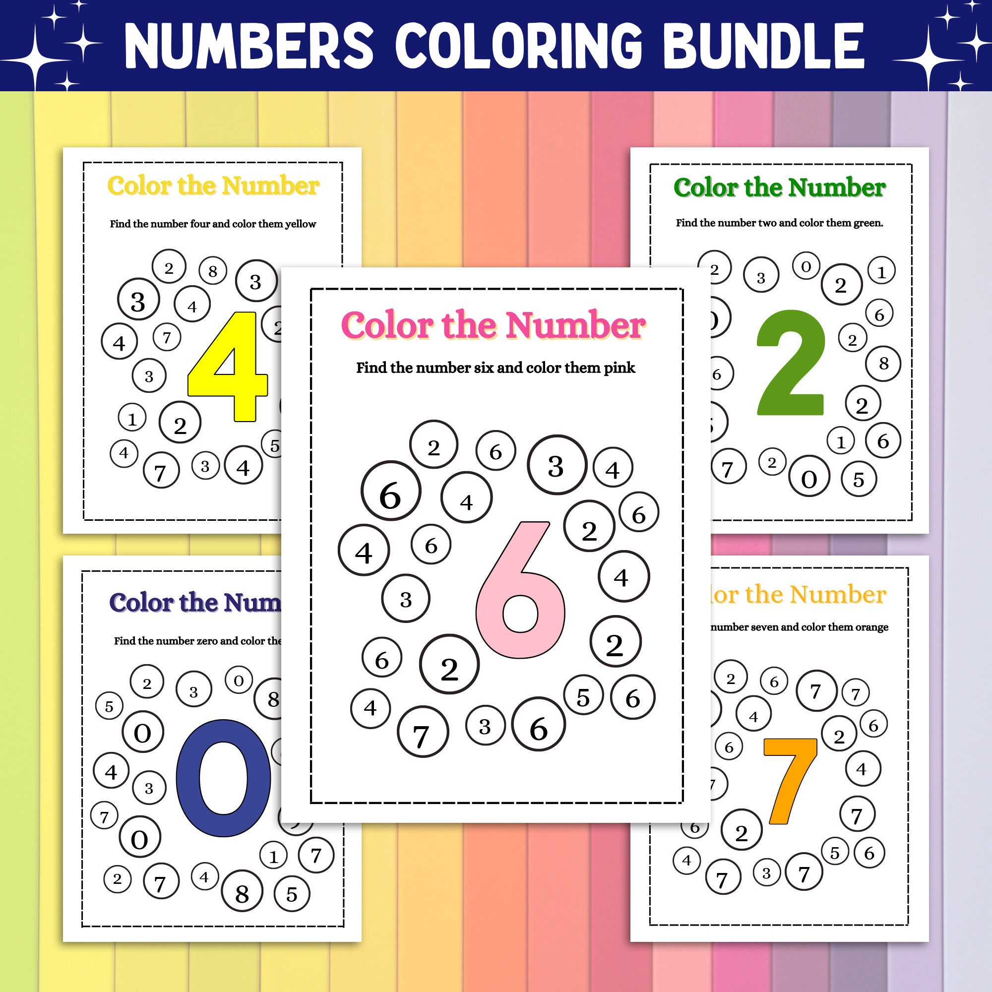 68 Printable Numbers Coloring Pages, Coloring Page, Preschool ...