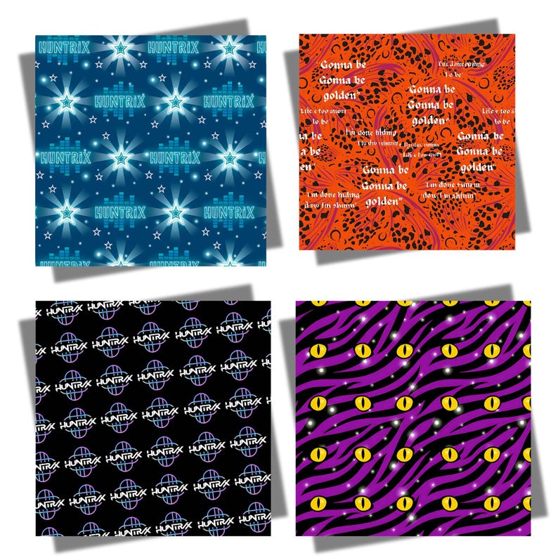 Kpop Demon Hunters Digital Paper, Huntrix Wallpaper Movie Design, Kpop ...