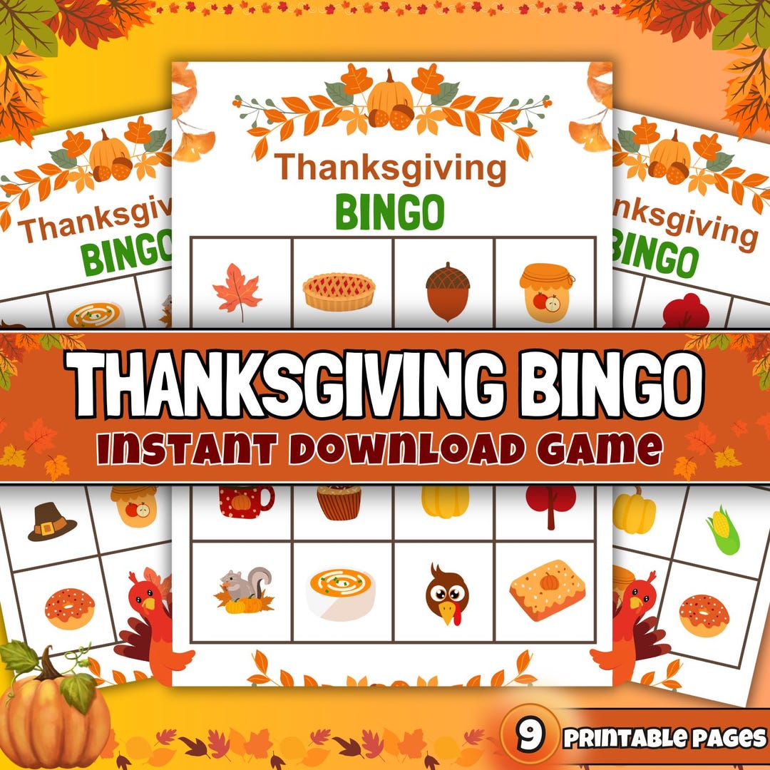 Thanksgiving Bingo, Printable Thanksgiving Bingo Cards, Thanksgiving ...