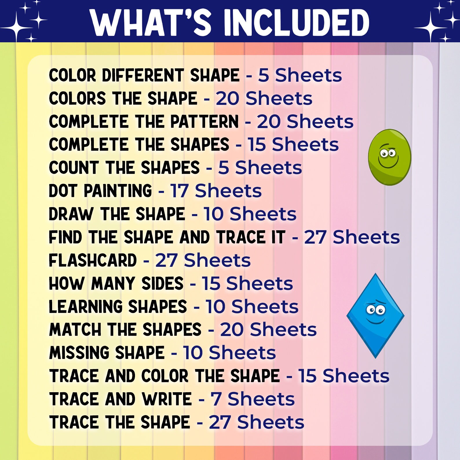250 Shapes Worksheets, Shapes Learning, Shapes Matching Printable ...