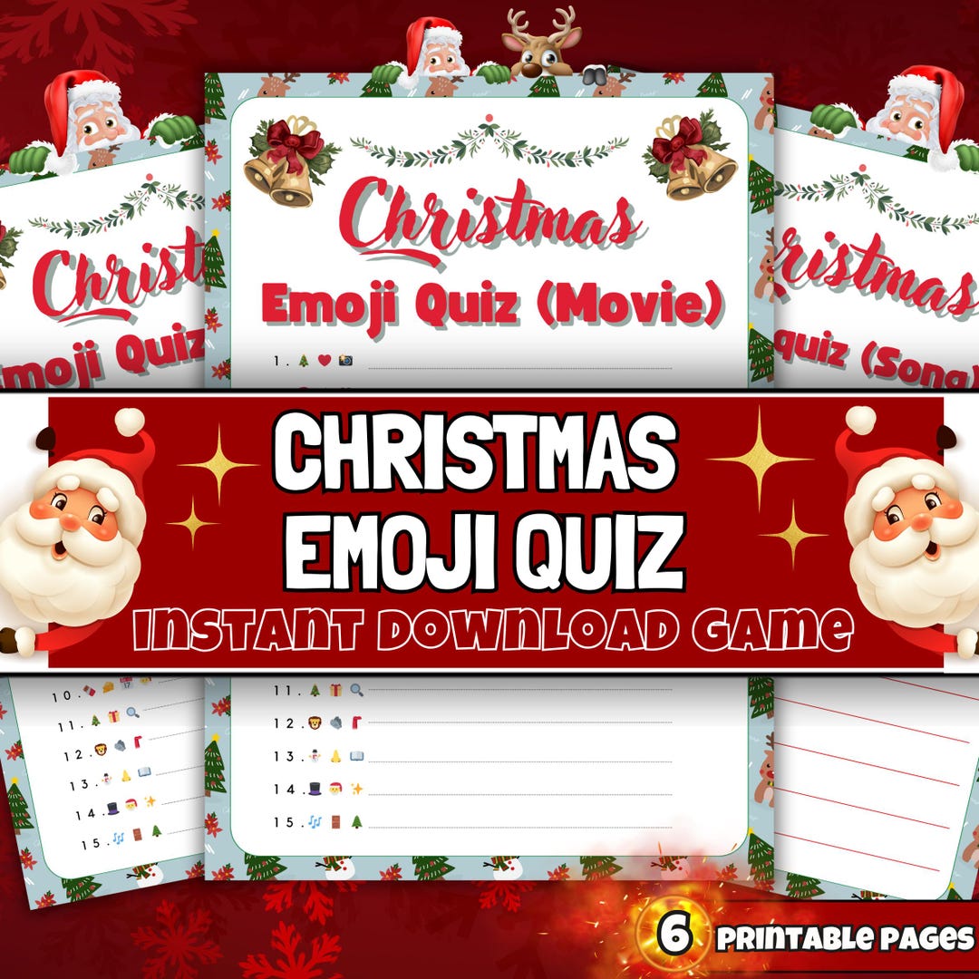 Christmas Emoji Pictionary Game, Christmas Emoji Quiz, Printable Guess ...