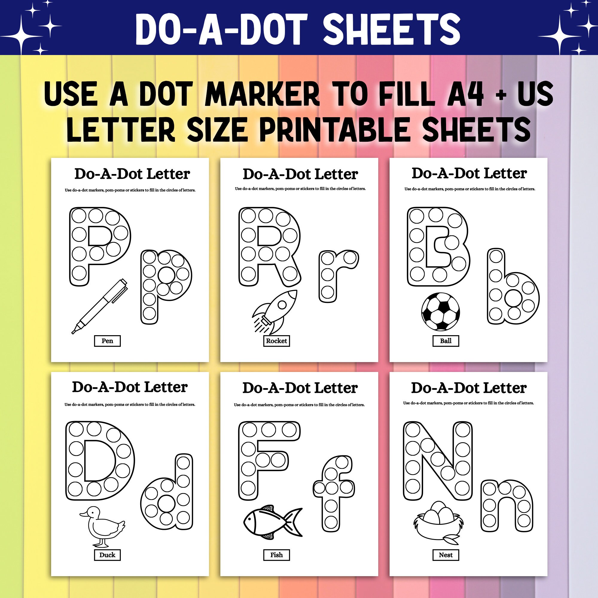 50 Pre School Worksheets, Dot to Dot Printable Activity Worksheets ...