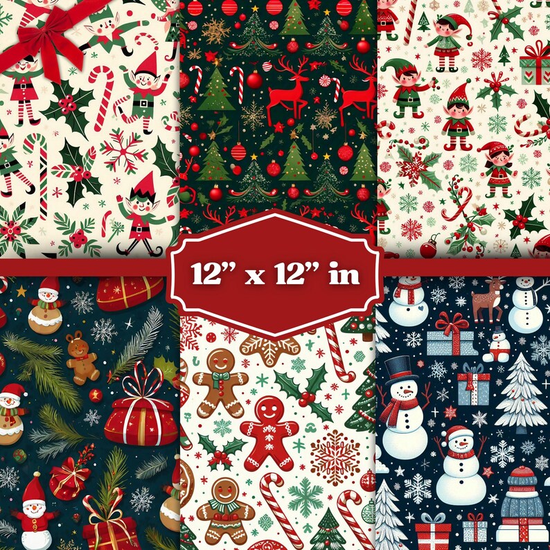 Christmas Digital Paper Mega Bundle: 500+ Holiday Designs (digital ...