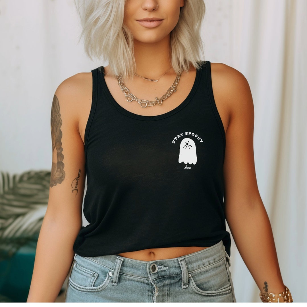 Stay Spooky Ghost Tank Top, Ghost Tank Top, Cute Halloween Tank Top ...