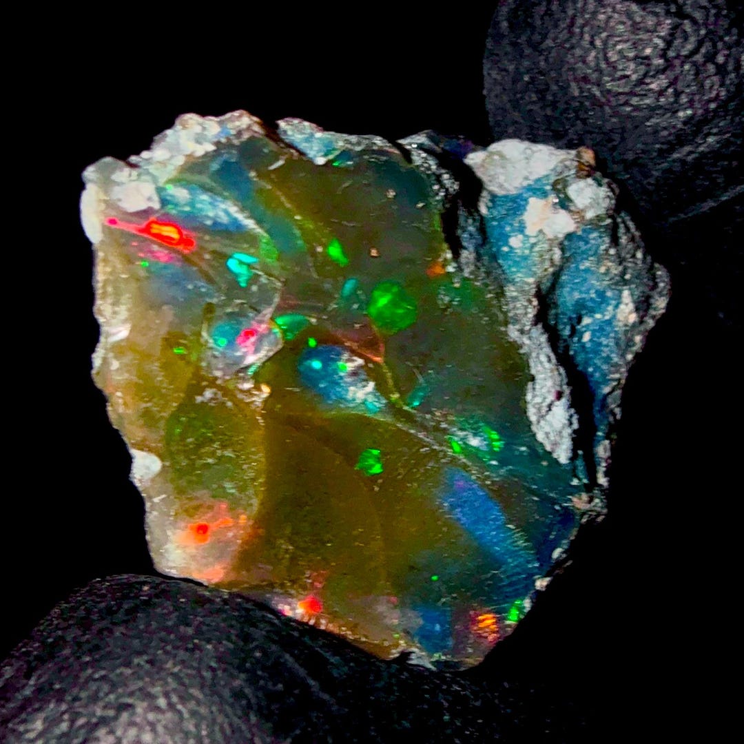 Ethiopian Black Opals Rough, A+ Cut Grade, Natural Fire Opal Gemstone ...