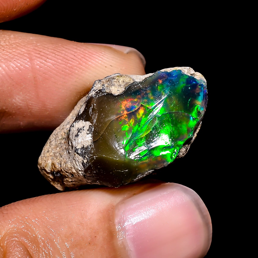 Black Opal Rough, Ethiopian Black Fire Opal Raw, Natural Welo Fire Opal, Uncut Fire Opal, Opal ...