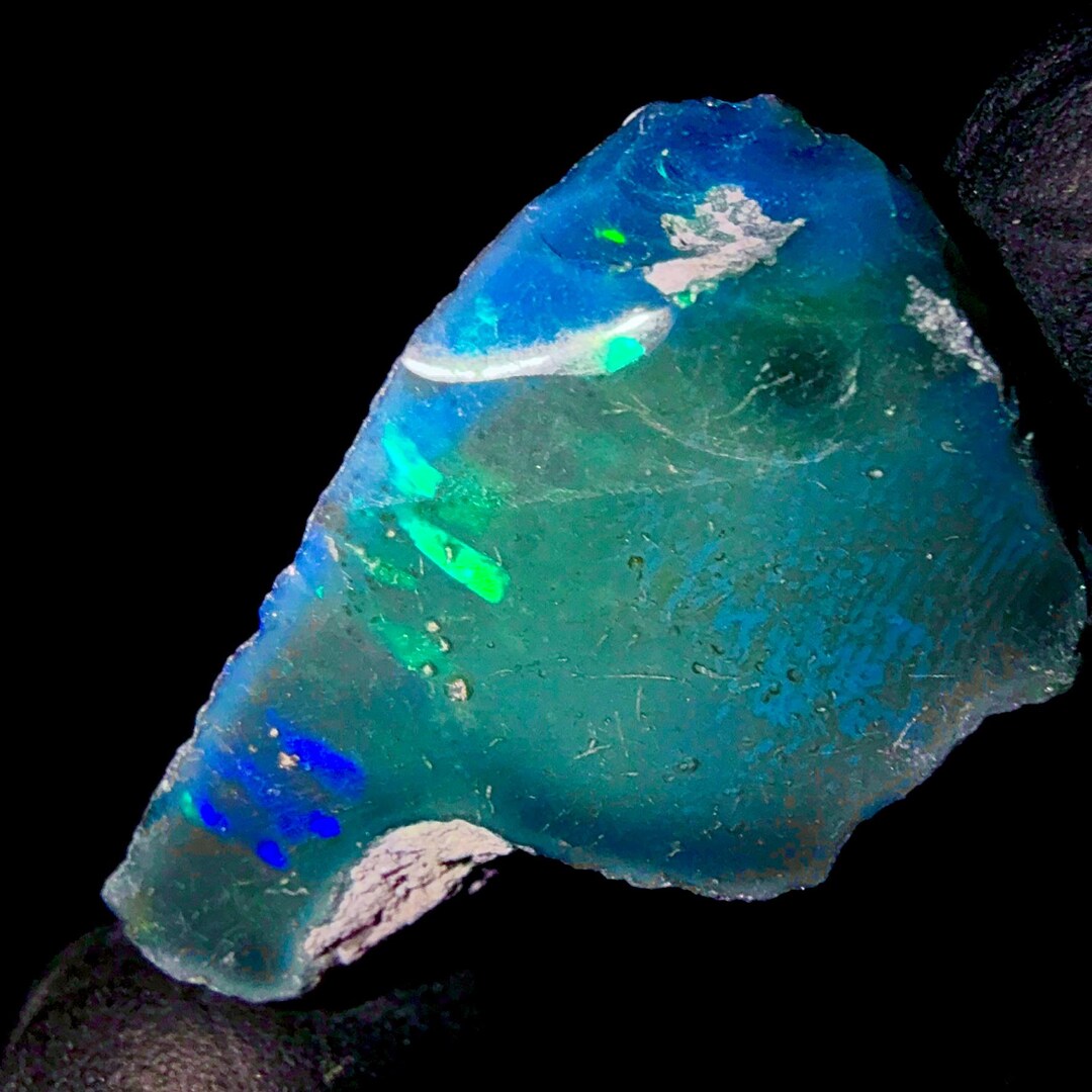 Opal Raw, Ethiopian Black Opals Rough, Natural Fire Opal Gemstone, Dry ...