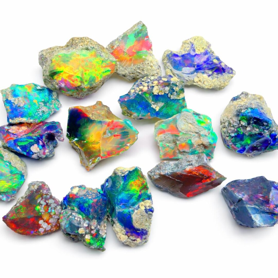 Natural Ethiopian Black Opal Rough Lot, Jewelry Making Gemstone (20 ...