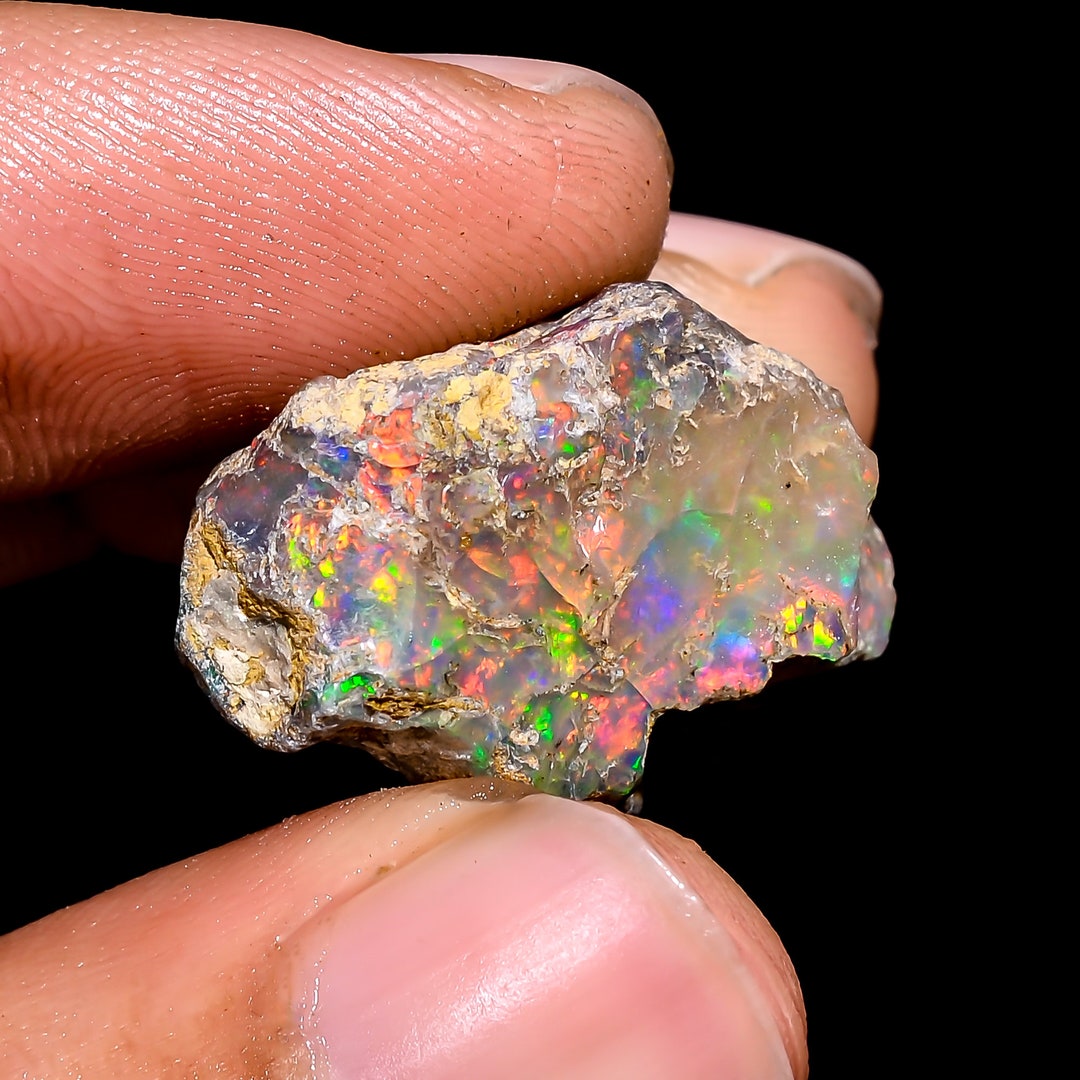 Black Opal Rough, Ethiopian Black Fire Opal Raw, Natural Welo Fire Opal, Uncut Fire Opal, Opal ...