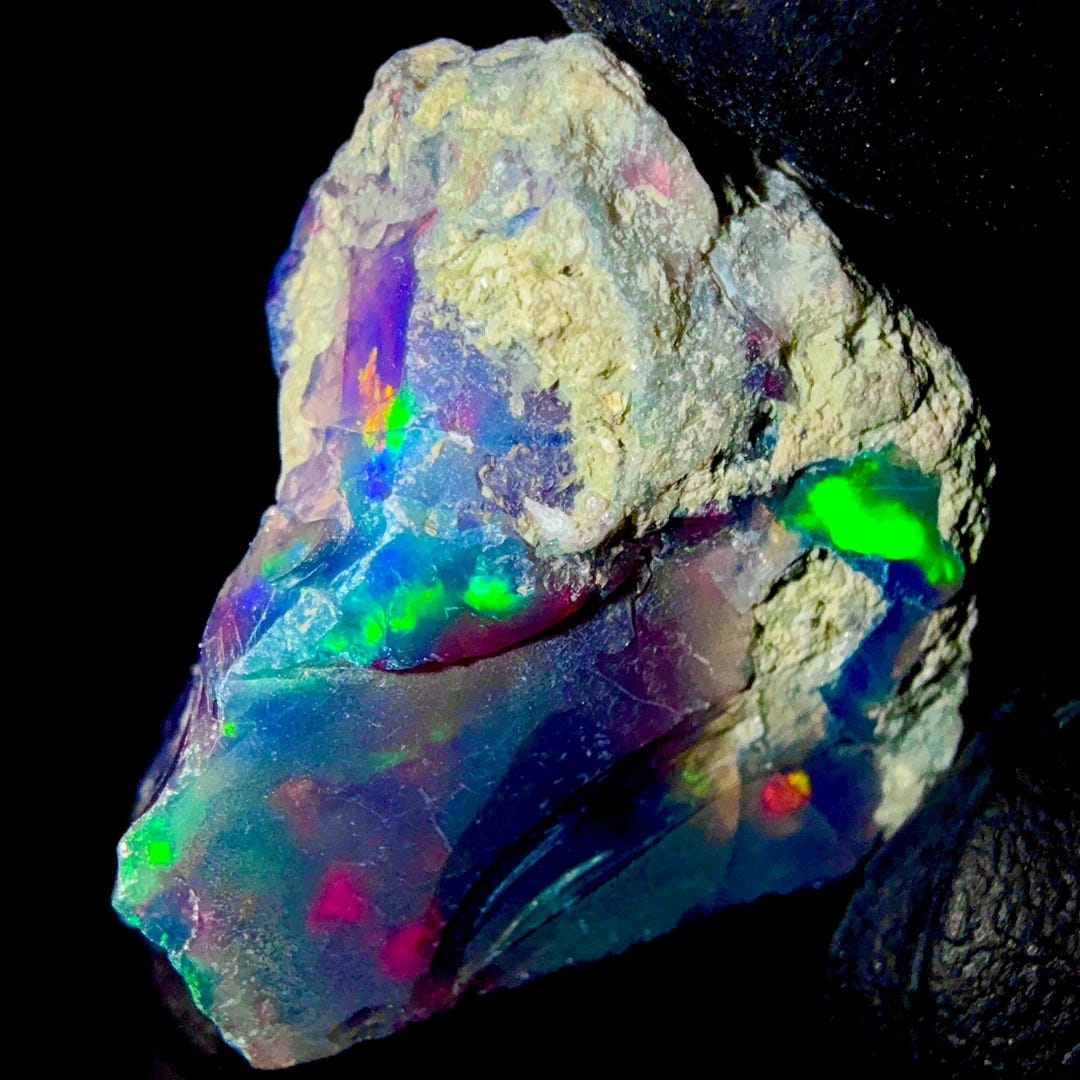 Natural Opal , Ethiopian Loose Fire Opal Rough , Black Raw Gemstone , 20X17X10 Mm 17.40 Ct - Etsy