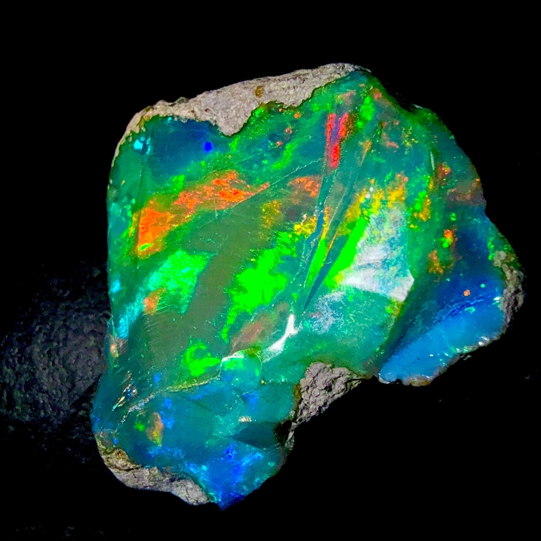 Dry Flashy Opal Rough, Opal Raw, A+ Cut Grade, Ethiopian Black Opals Rough, Natural Fire Opal ...