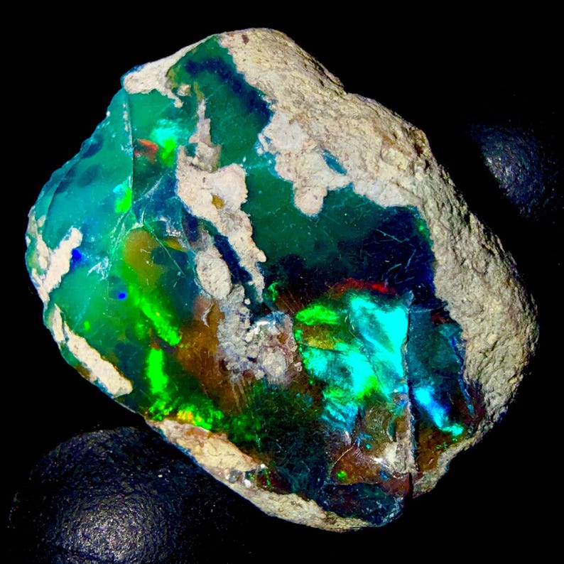 Ethiopian Black Opal Rough ,natural Opal Raw, Loose Fire Gemstone ...