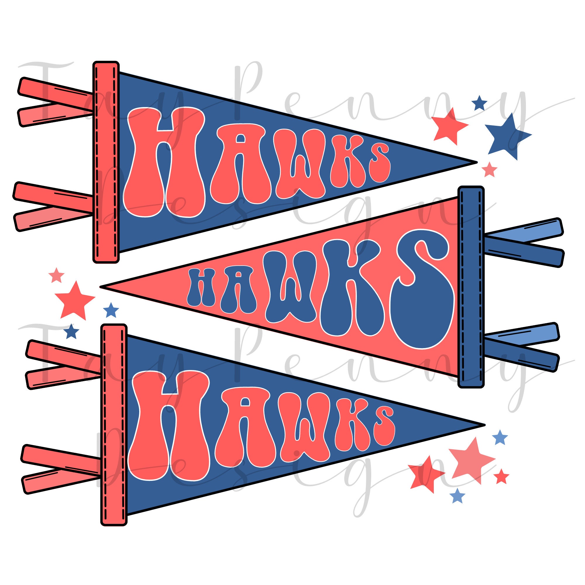 Hancock Hawks Pennant Spirit Flags - Etsy