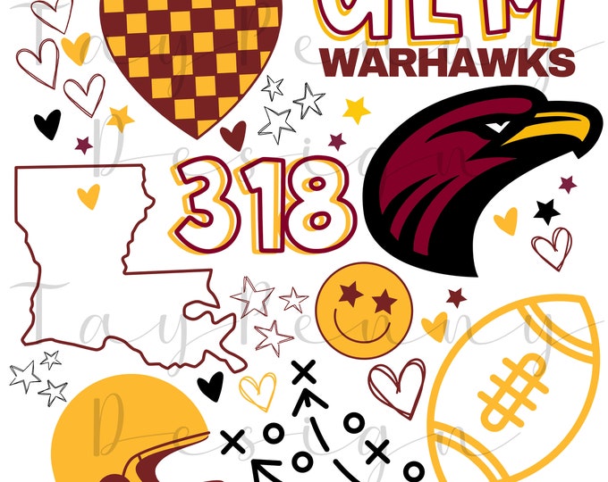 College Collage - ULM Warhawks - Etsy