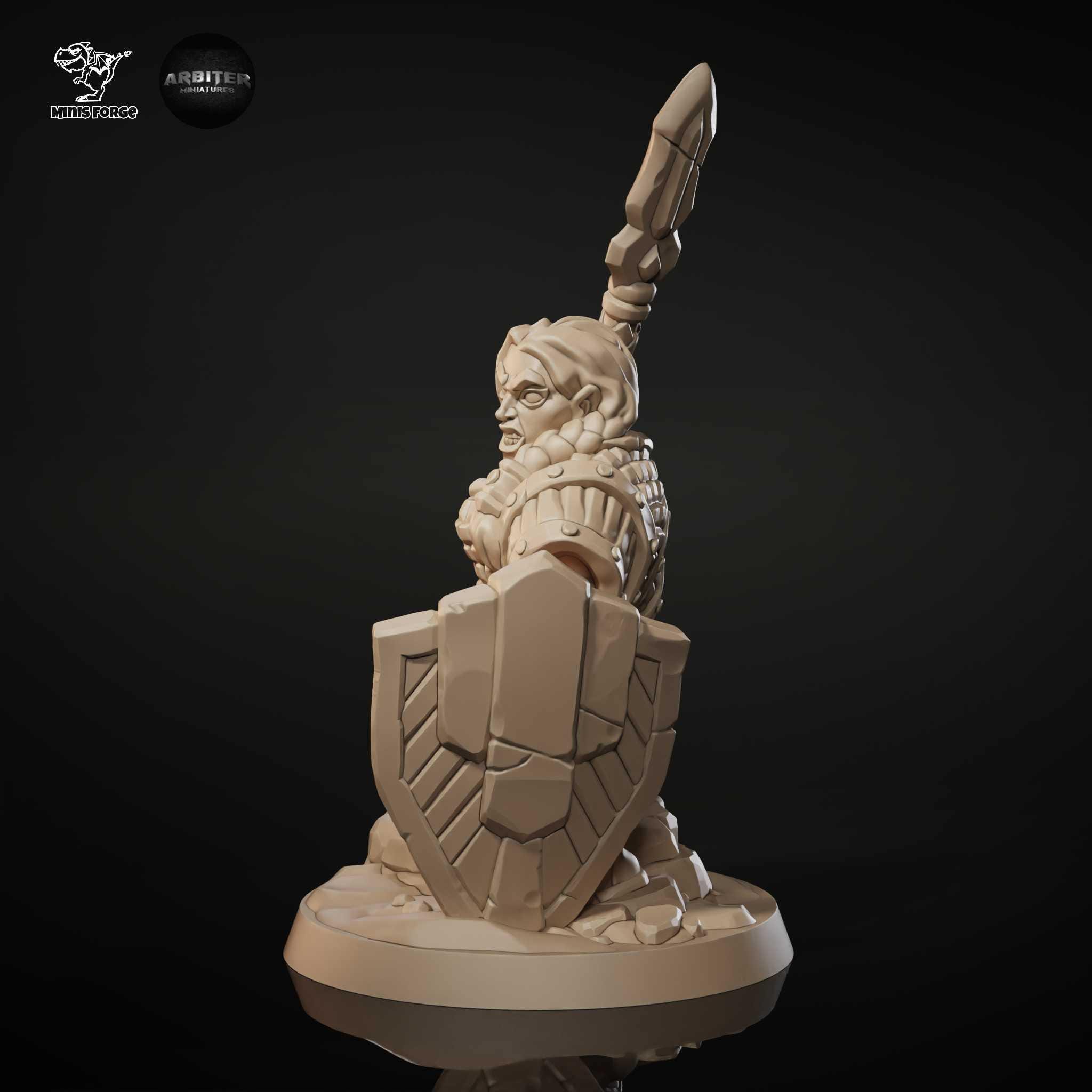 Dwarf Polemaiden Miniature 3D Print Dungeons and Dragons Mini RPG ...