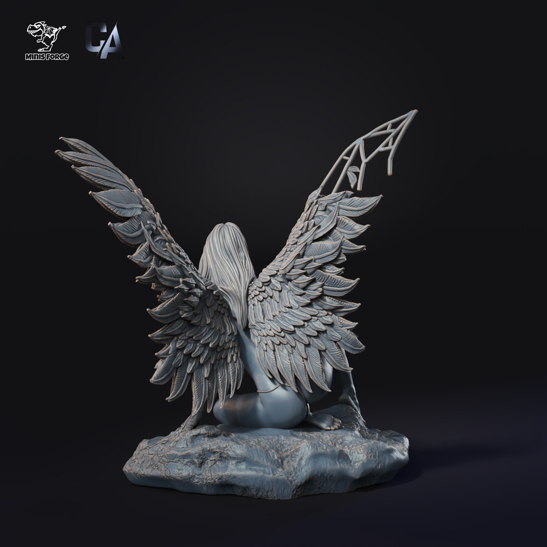 Broken Wing Boris Vallejo Fanart 3d Print Collectible Miniature Statue Figure Gift Idea for Man ...