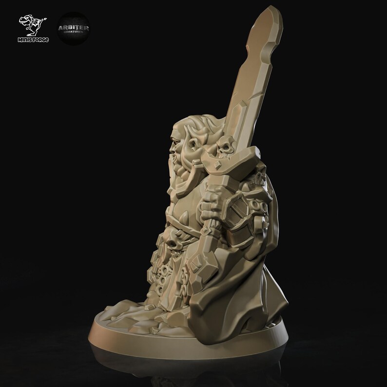 Dwarf Knight Miniature 3D Print Dungeons and Dragons Mini RPG Tabletop ...
