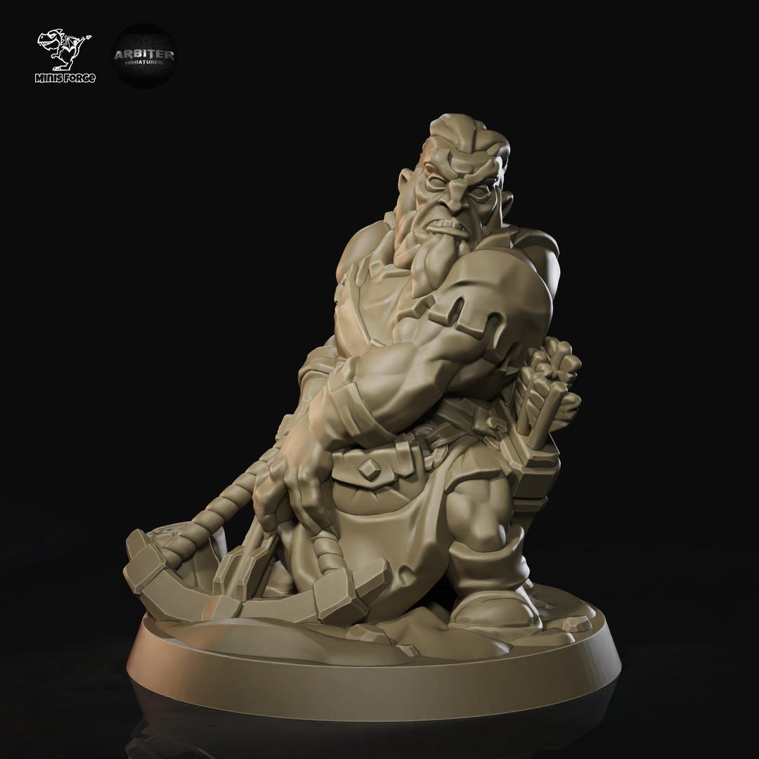 Dwarf Archer Miniature 3D Print Dungeons and Dragons Mini RPG Tabletop ...